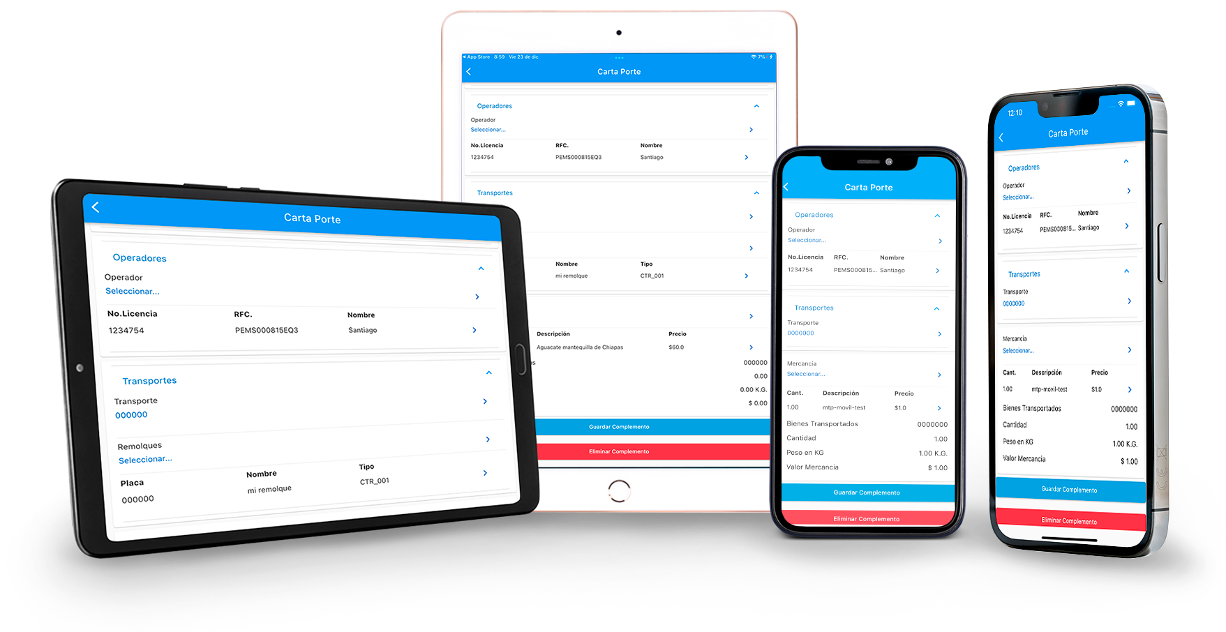 Carta Porte móvil - Facture App