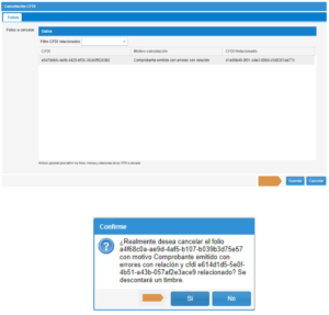 Cancelación del CFDI - Facture App